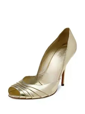 Gucci Metallic Peep-toe Pumps - Gold
