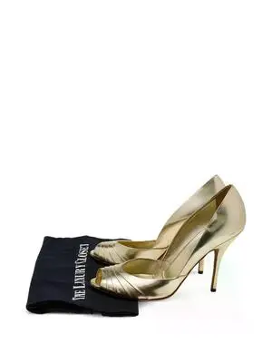 Gucci Metallic Peep-toe Pumps