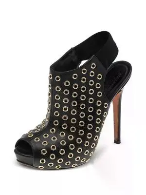 Alexander McQueen Grommet Peep-toe Ankle Boots