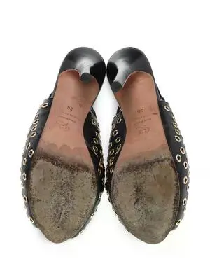 Alexander McQueen Grommet Peep-toe Ankle Boots