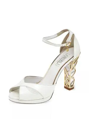 LORIBLU Peep-toe Ankle Strap Heeled Sandals