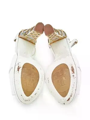 LORIBLU Peep-toe Ankle Strap Heeled Sandals