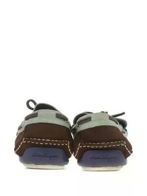 FERRAGAMO Suede Loafers With Bow Detailing