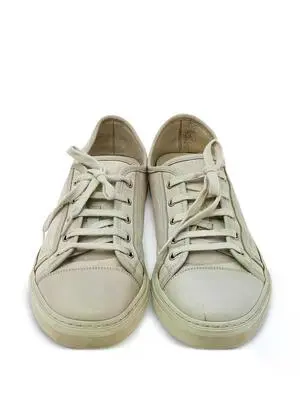 Gucci Gg Canvas Leather Low-top Sneakers - White