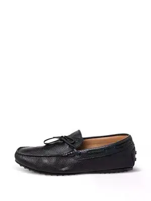 TOD'S Tie-fastening Pebbled Leather Loafers