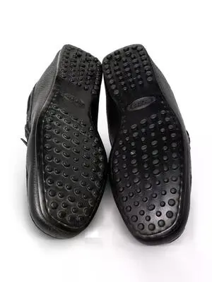 TOD'S Tie-fastening Pebbled Leather Loafers