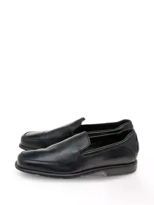 FERRAGAMO Leather Square Toe Slip-on Loafers