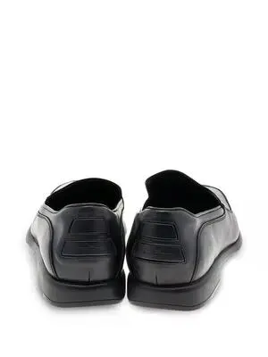 FERRAGAMO Leather Square Toe Slip-on Loafers