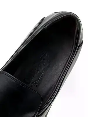 FERRAGAMO Leather Square Toe Slip-on Loafers