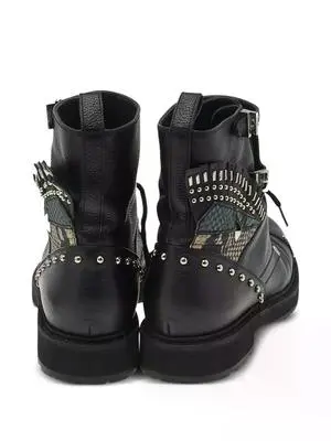 Fendi Buckled Python-embossed Ankle Boots