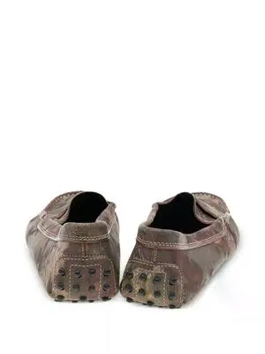 TOD'S Printed Suede Penny Loafers