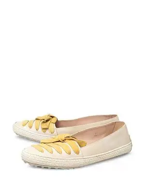 TOD'S Bow Leather Ballet Flats