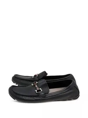 FERRAGAMO Gancini Bit Slip-on Loafers - Black
