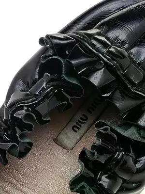 Miu Miu Patent Leather Bow Detail Ballet Flats