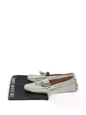 TOD'S Glitter Loafers With Bow Detail
