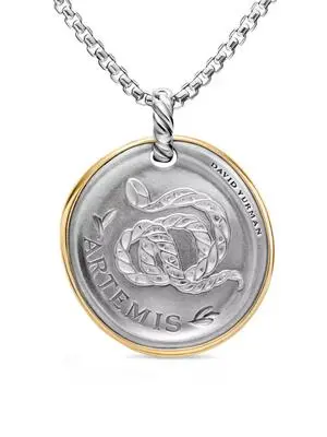 David Yurman Sterling And 14k Yellow Gold Diamond Pavé Artemis Medallion Amulet