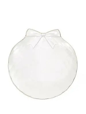 GOHAR WORLD Sadaf Bow-detail Dinner Plate - White