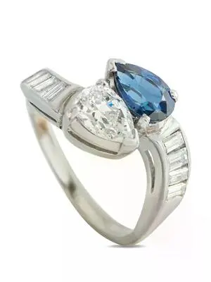 LB EXCLUSIVE Platinum Diamond And Sapphire Ring