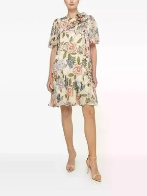 NISSA Floral-print Ruffled Mini Dress
