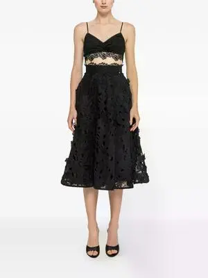 NISSA Embroidered 3d-effect Midi Skirt