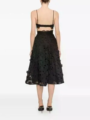 NISSA Embroidered 3d-effect Midi Skirt