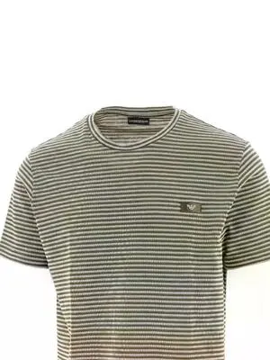 Emporio Armani Striped Logo-patch T-shirt
