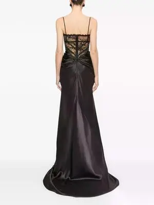 NISSA Sequin-embellished Maxi Dress With Lace Panels