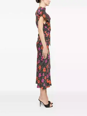 NISSA Floral Print Belted Shirt