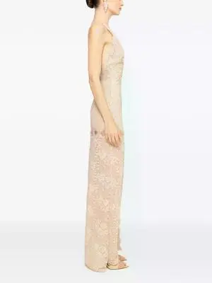 NISSA Beaded Lace-trimmed Maxi Dress