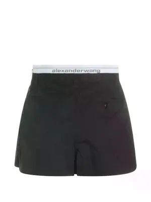 Alexander Wang Logo Waistband Pleated Shorts