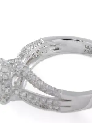 LB EXCLUSIVE 18k White Gold Diamond Halo Ring