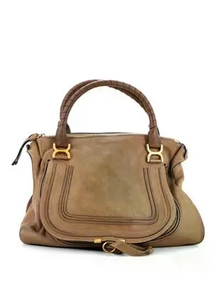 Chloé Marcie Leather Large Shoulder Bag - Neutrals