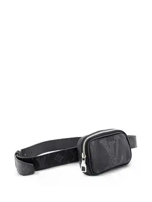 LOUIS VUITTON Monogram Shadow Giant Taurillon Leather Belt Bag - Black