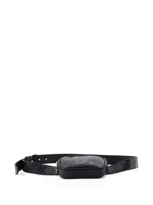 LOUIS VUITTON Monogram Shadow Giant Taurillon Leather Belt Bag - Black