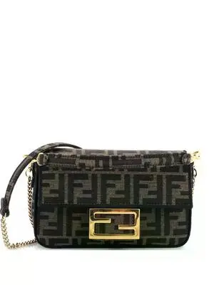 Fendi Zucca Canvas Mini Baguette Bag - Brown