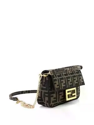 Fendi Zucca Canvas Mini Baguette Bag