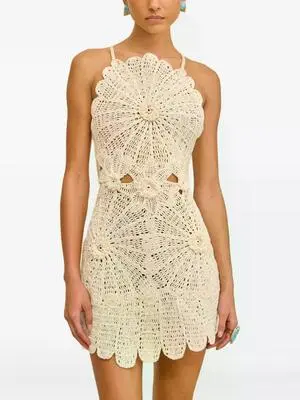 Cult Gaia Samelia Crochet-knit Mini Dress - Neutrals