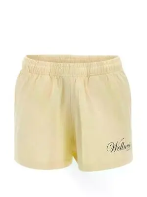 SPORTY & RICH Avenue Disco Elasticated-waist Shorts - Neutrals