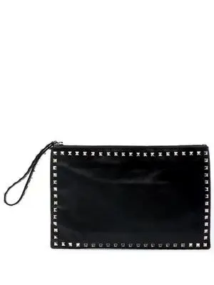 Valentino Garavani Leather Rockstud Clutch Bag - Black