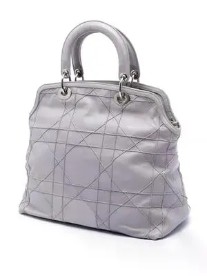 Dior Lambskin Cannage Polochon Granville Satchel - Grey