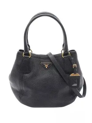 Prada Vitello Daino Satchel - Black