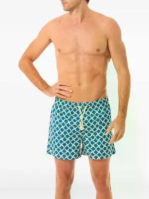 GASSA D AMANTE Geometric Print Drawstring Swim Shorts