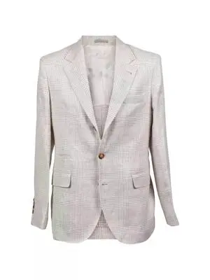 Brunello Cucinelli Check-pattern Blazer - Neutrals