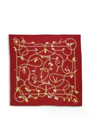 Givenchy Chain-print Silk Scarf - Red