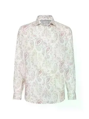Brunello Cucinelli Paisley-print Linen Shirt - Neutrals