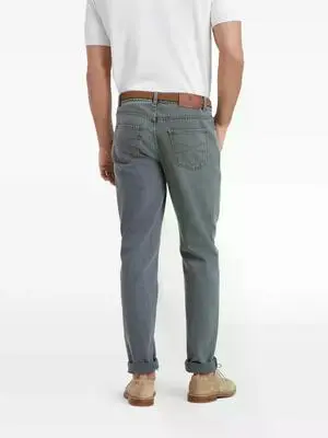 Brunello Cucinelli Logo-embroidered Straight Leg Jeans