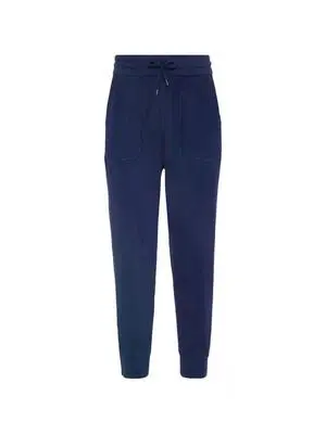 Brunello Cucinelli Ribbed-knit Drawstring Trousers - Blue