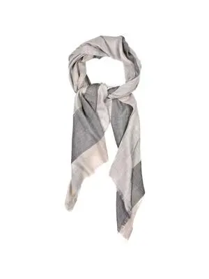 Brunello Cucinelli Two-tone Frayed Scarf - Grey