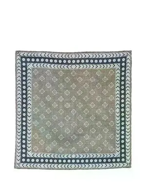 Brunello Cucinelli Geometric-pattern Silk Pocket Square - Neutrals