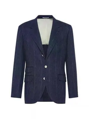 Brunello Cucinelli Striped Blazer - Blue